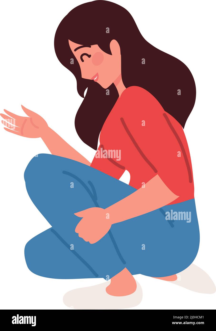 woman sitting side view Stock Vector Image & Art - Alamy