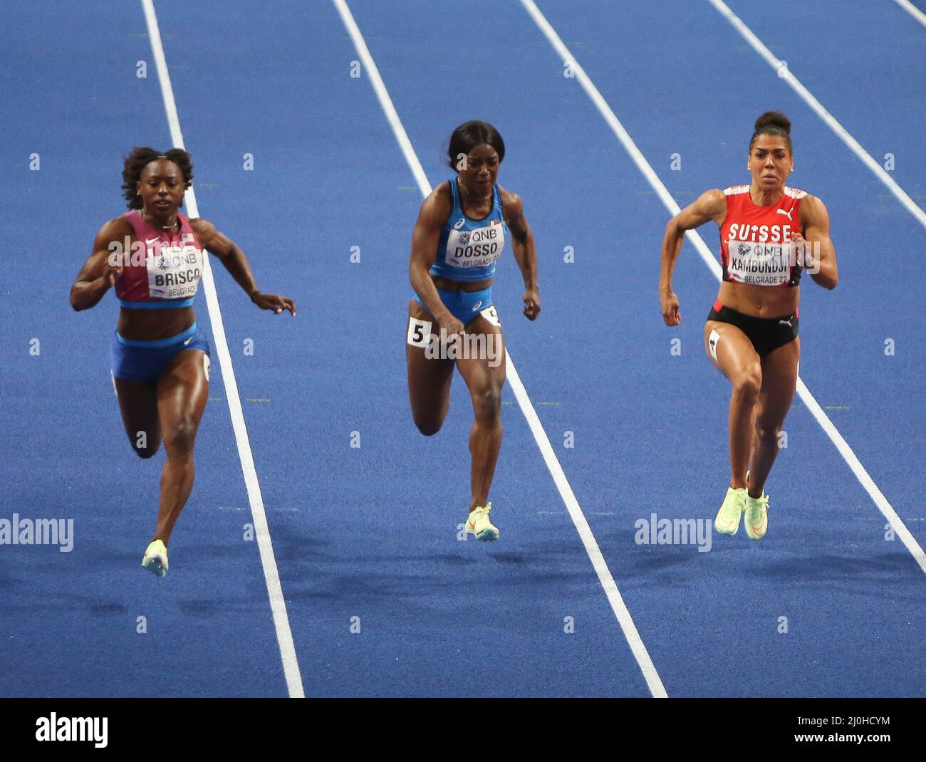 Mikiah BRISCO of USA, Zaynab DOSSO of Italy and Mujinga KAMBUNDJI of ...
