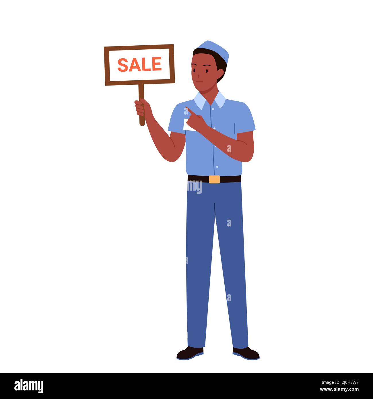 Smiling man holding american Stock Vector Images - Alamy