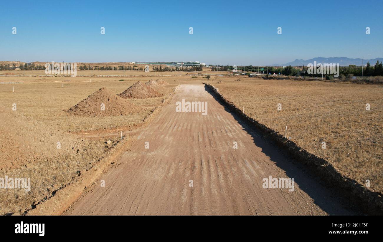 Empty highway road construction works. Transportation development Stock ...