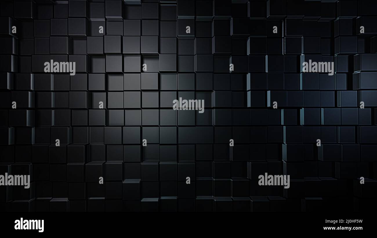 Dark cubes wall background Stock Photo - Alamy
