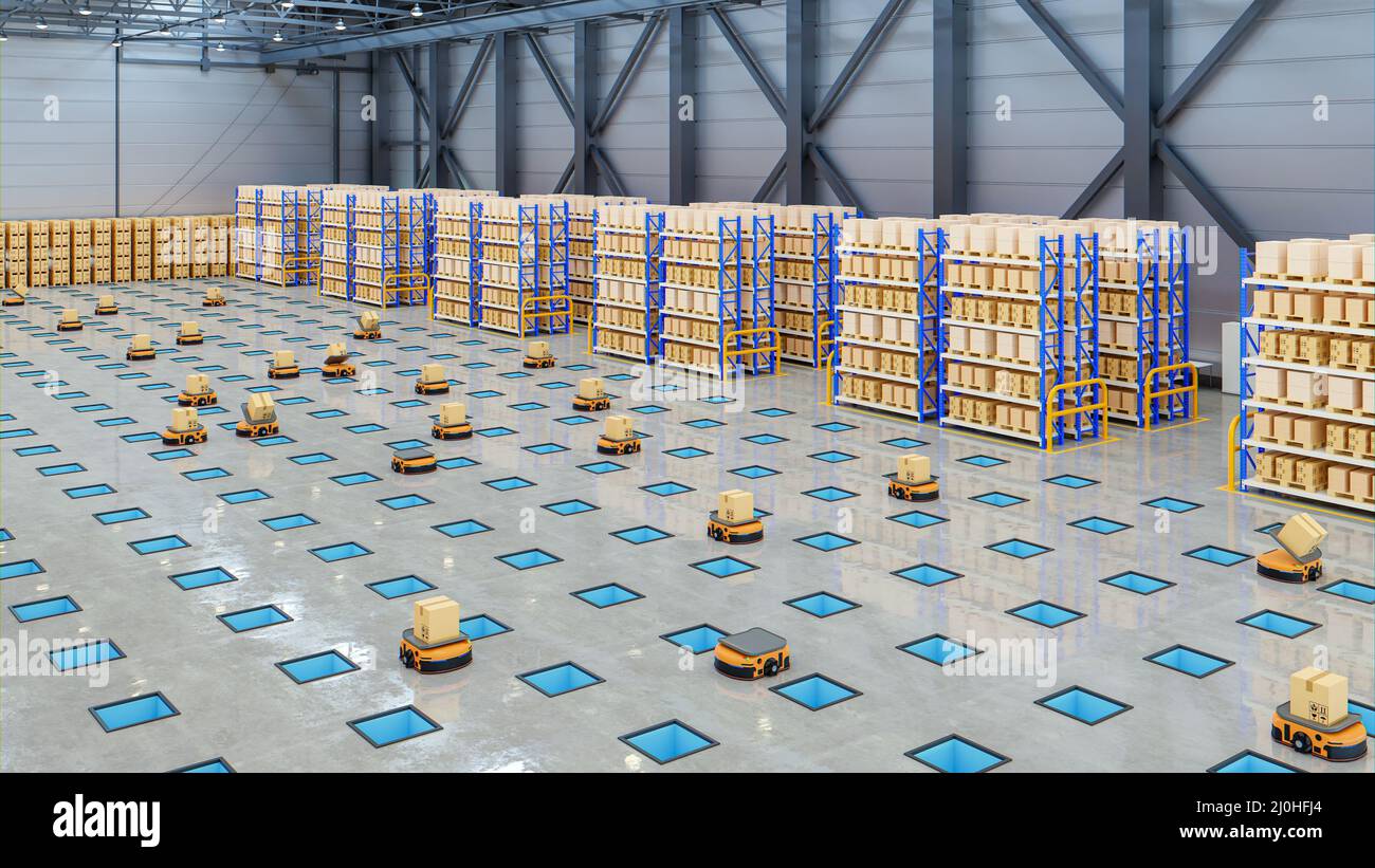 Widely used parcel sorting robot system using AMR, AGV with tilt tray ...