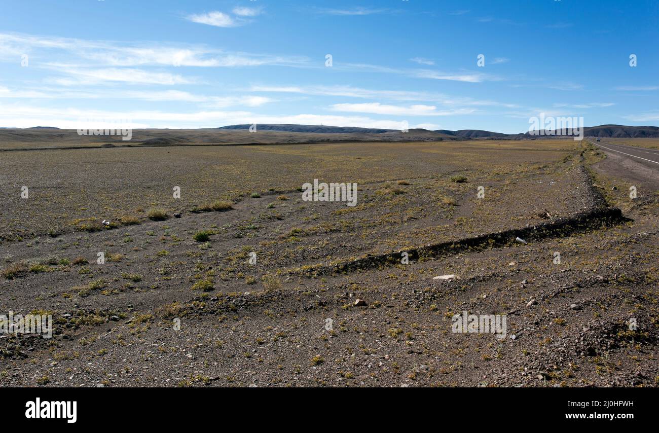 View of desert land going from Calama to San Pedro de Atacama, Chile ...