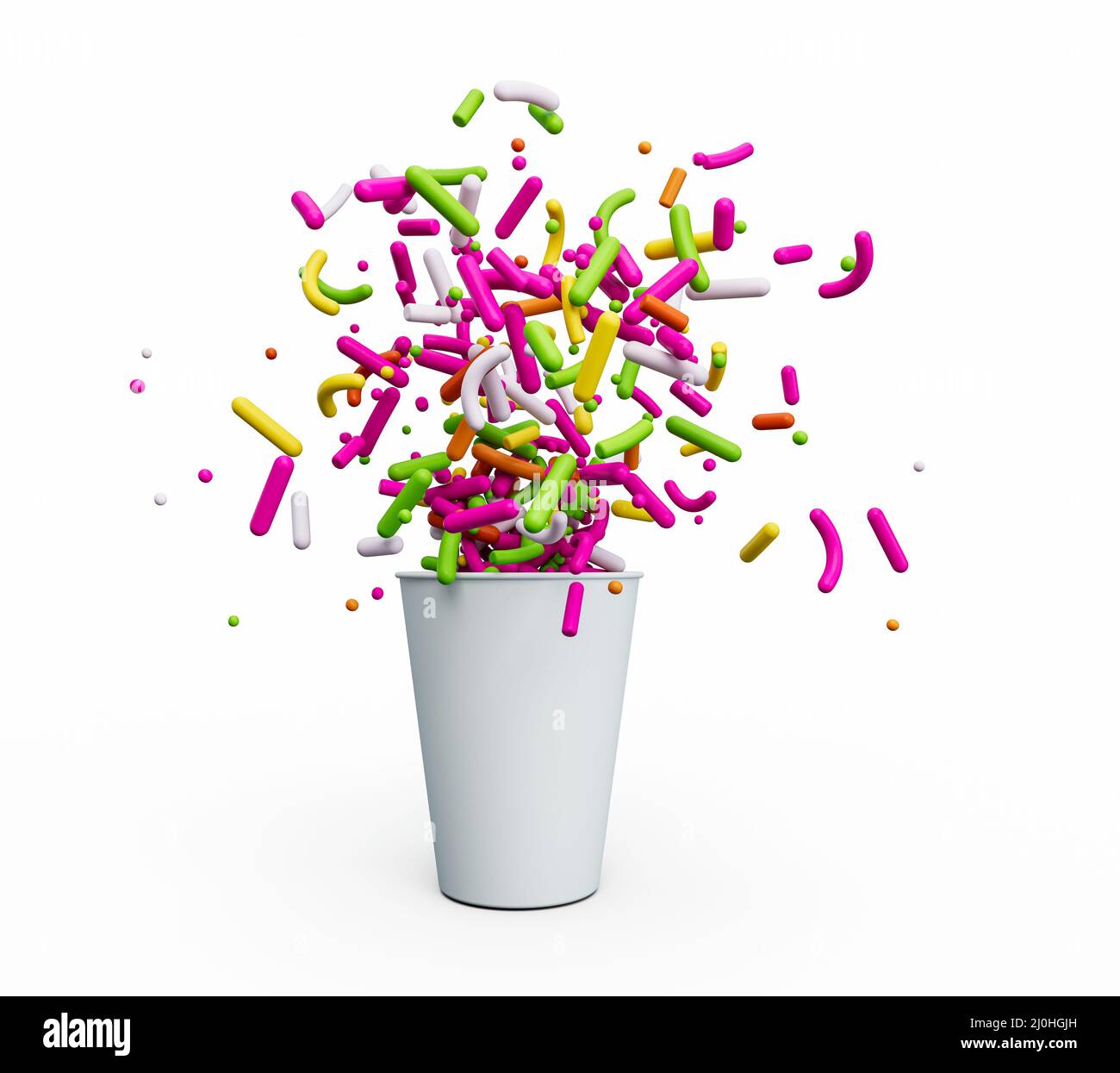 An illustration of Sprinkles spilling out of a cup Container isolated ...