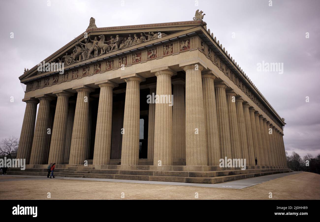 The Parthenon in Centennial Park, in Nashville, Tennessee, a full-scale replica of the original ...