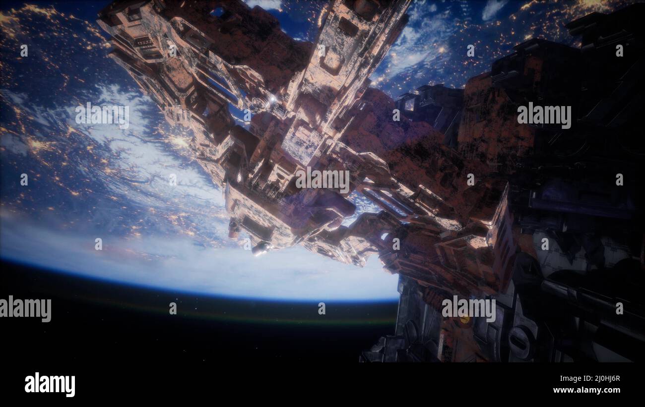 Alien Spaceship Armada Nearing Earth Stock Photo - Alamy