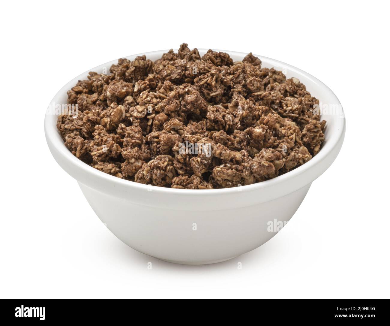 Chocolate granola, crunchy muesli isolated on white background Stock ...