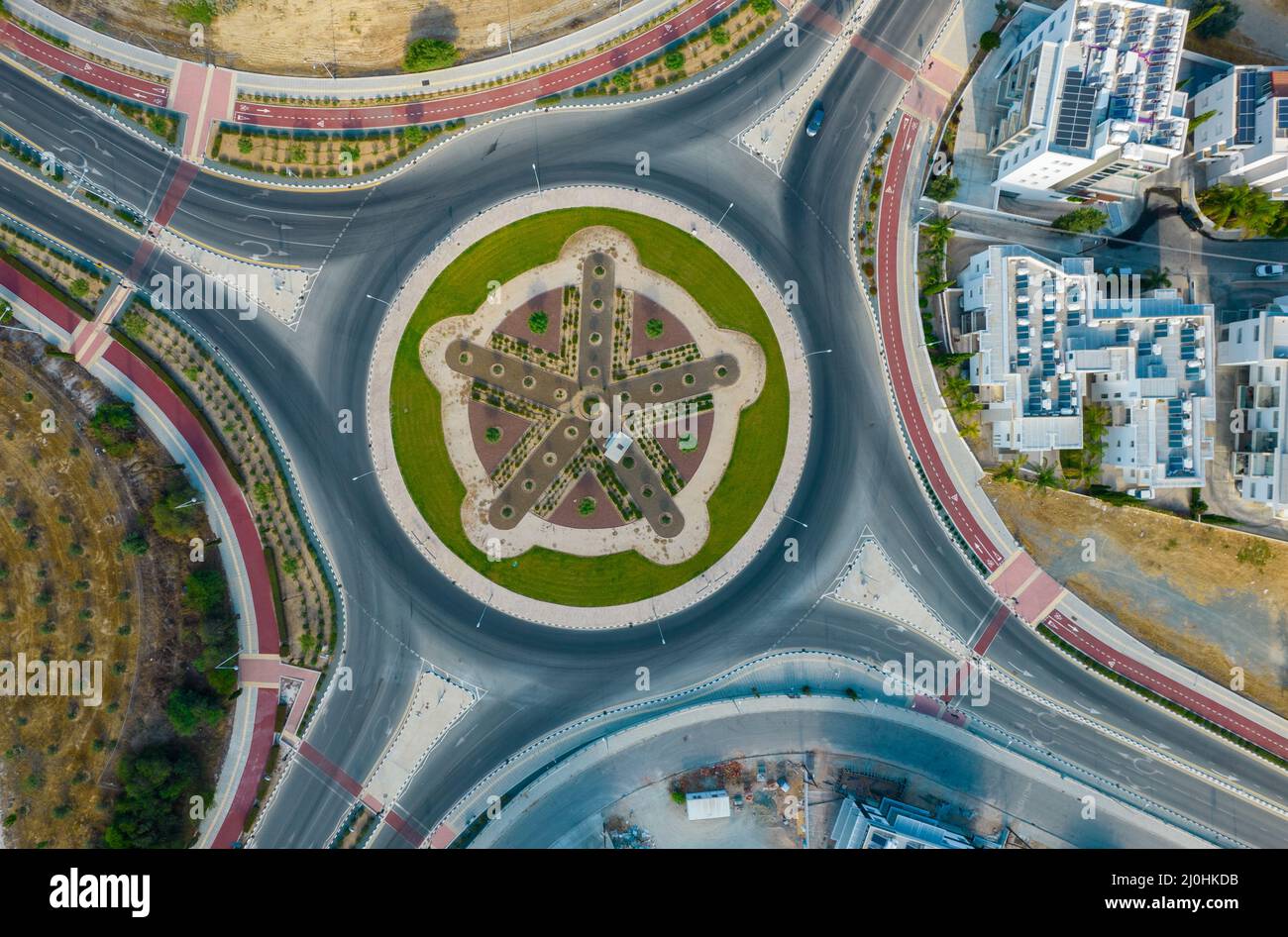 Aerial view road roundabout hi-res stock photography and images - Alamy