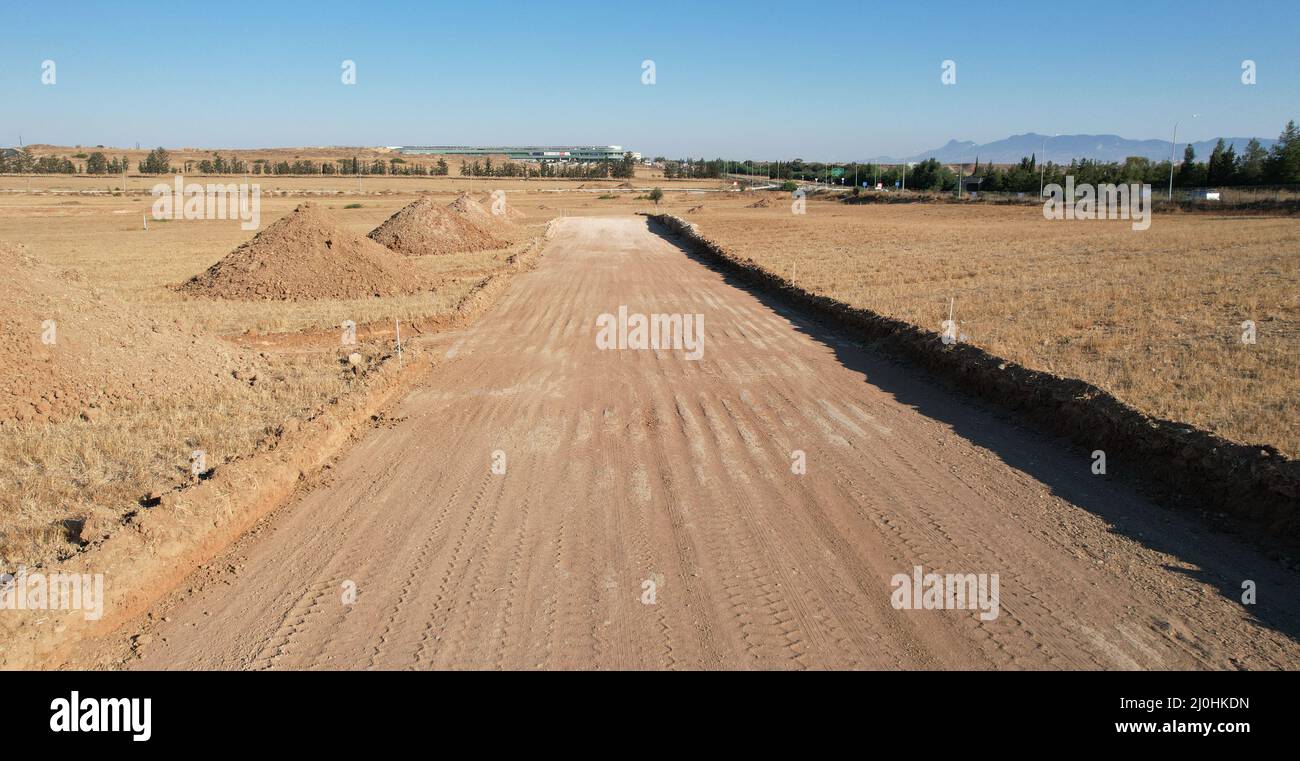 Empty highway road construction works. Transportation development Stock ...