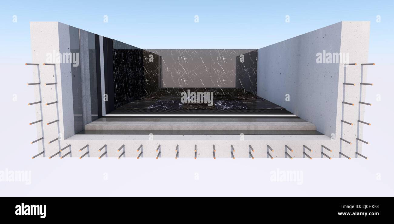 3d illustration of pool structures in section Stock Photo - Alamy