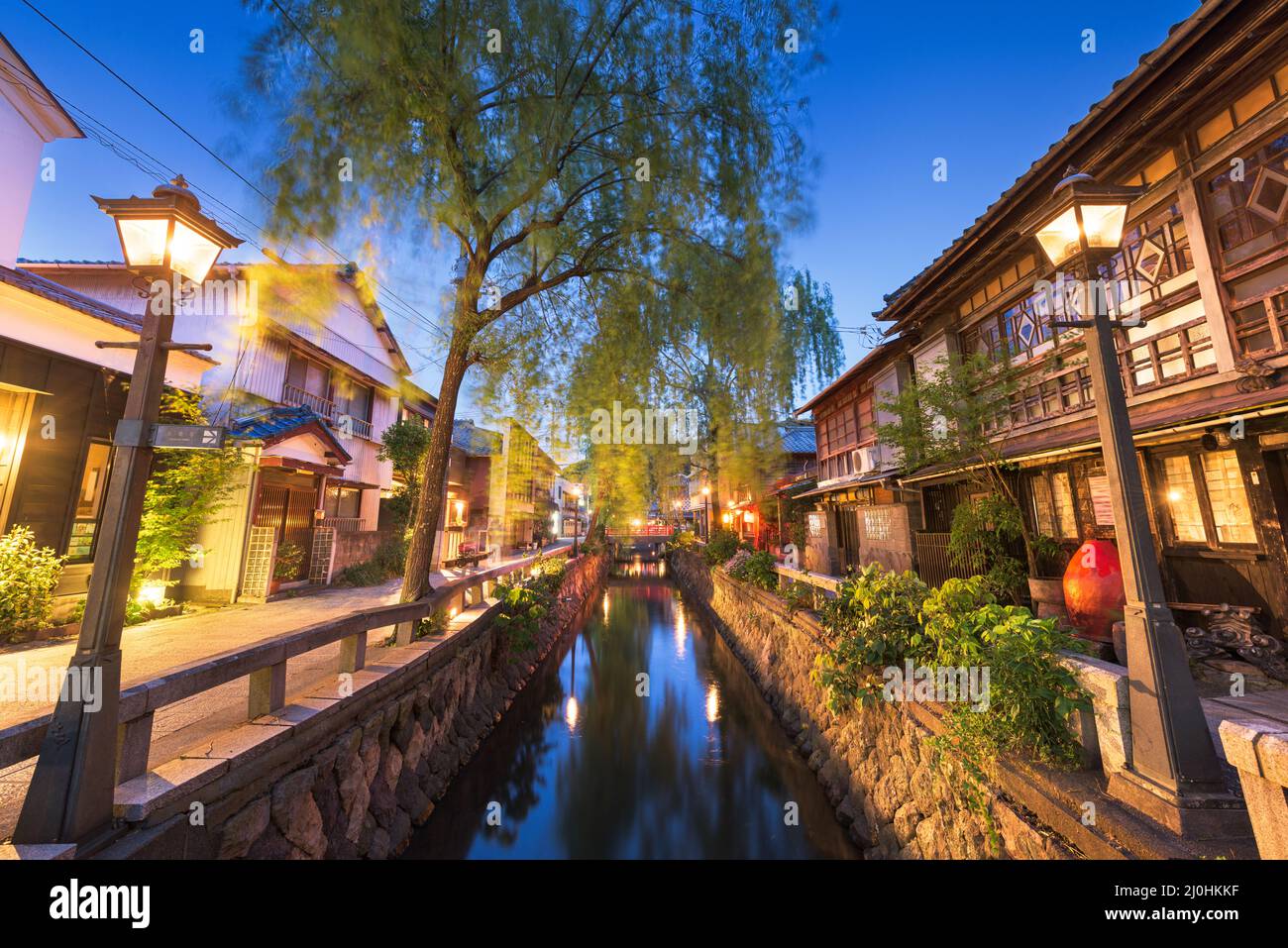 Shimoda, Japan on the canal of Perry road at night Stock Photo - Alamy