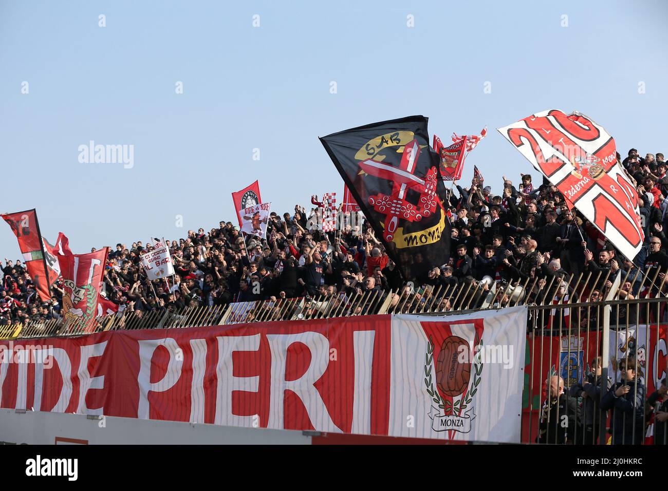 Stadio Brianteo, Monza (MB), Italy, March 19, 2022, AC Monza supporters ...