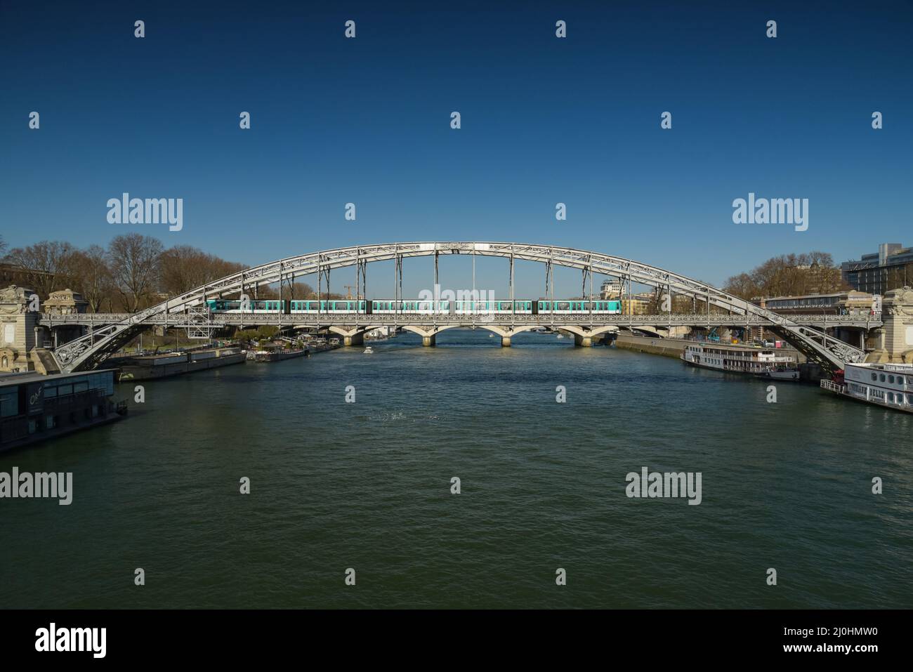 March 2022 - PARIS - FRANCE: view of the austerlitz bridge in Paris in ...
