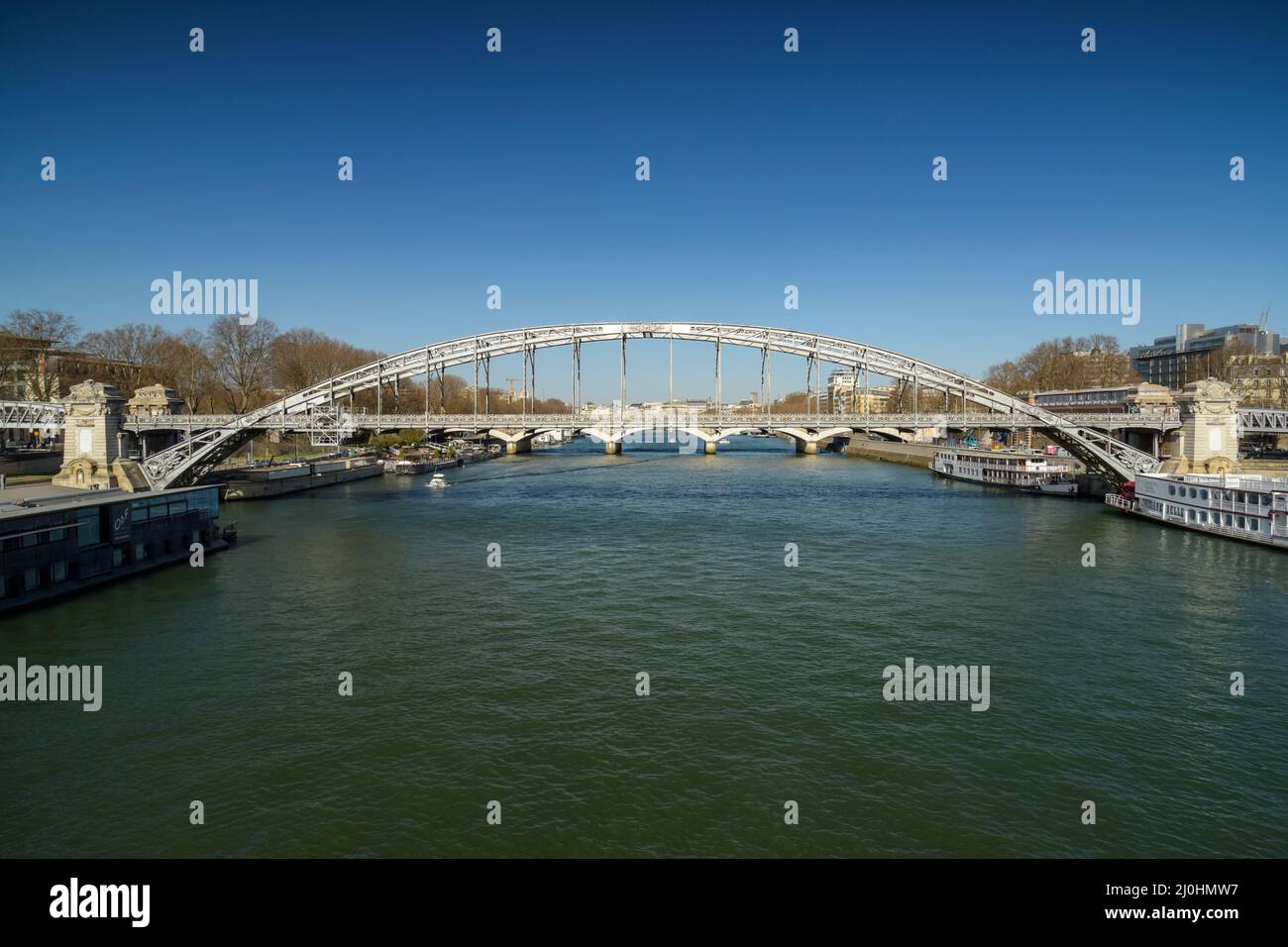 March 2022 - PARIS - FRANCE: view of the austerlitz bridge in Paris in ...