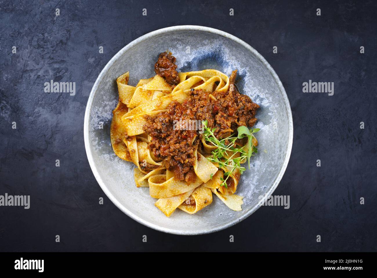 Modern style traditional Italian ragu alla bolognese sauce with ...