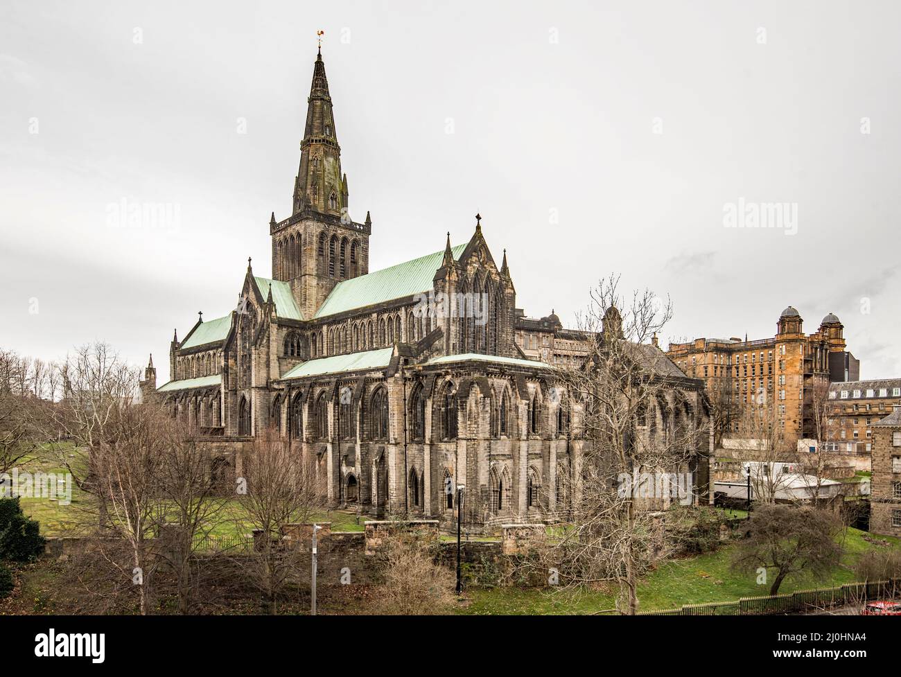 Glasgow Cathedral a medieval Gothic architecture building in Castle St ...