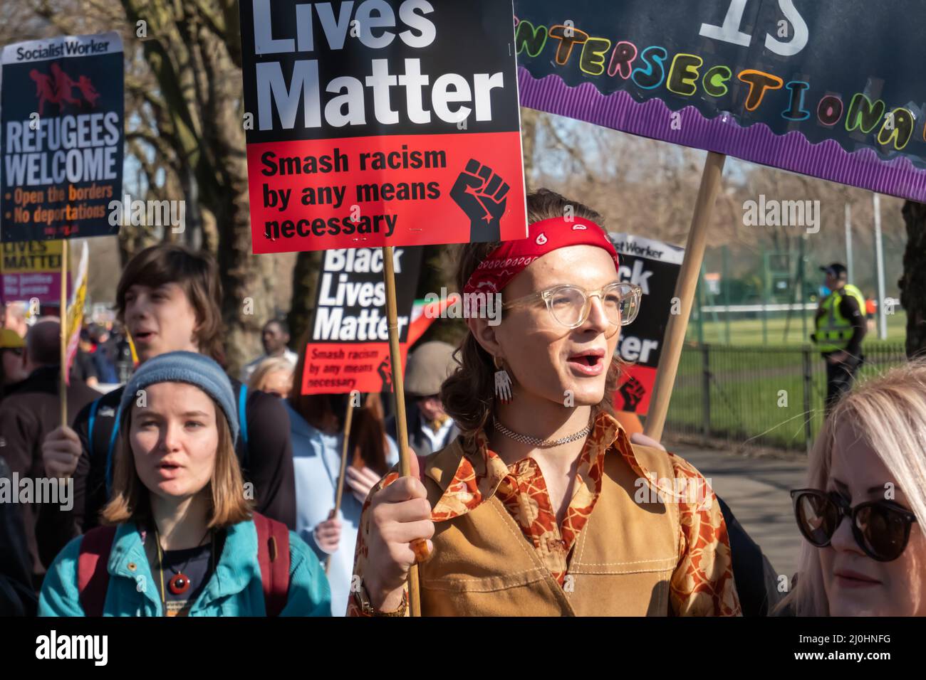 Glasgow, Scotland, UK. 19th March, 2022: In support of the UN’s anti ...