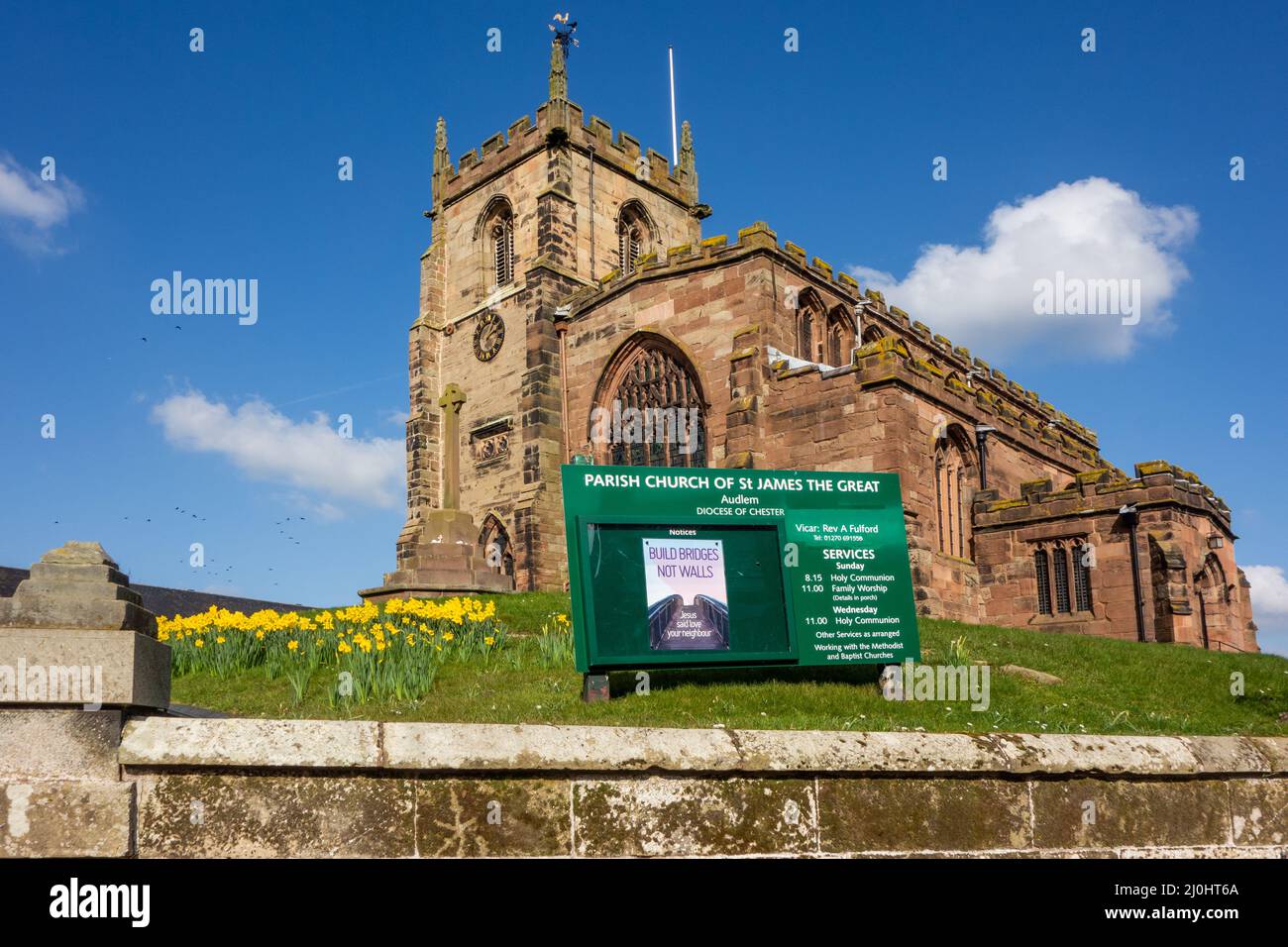 Springtime view of the parish church of St James the Great in the ...