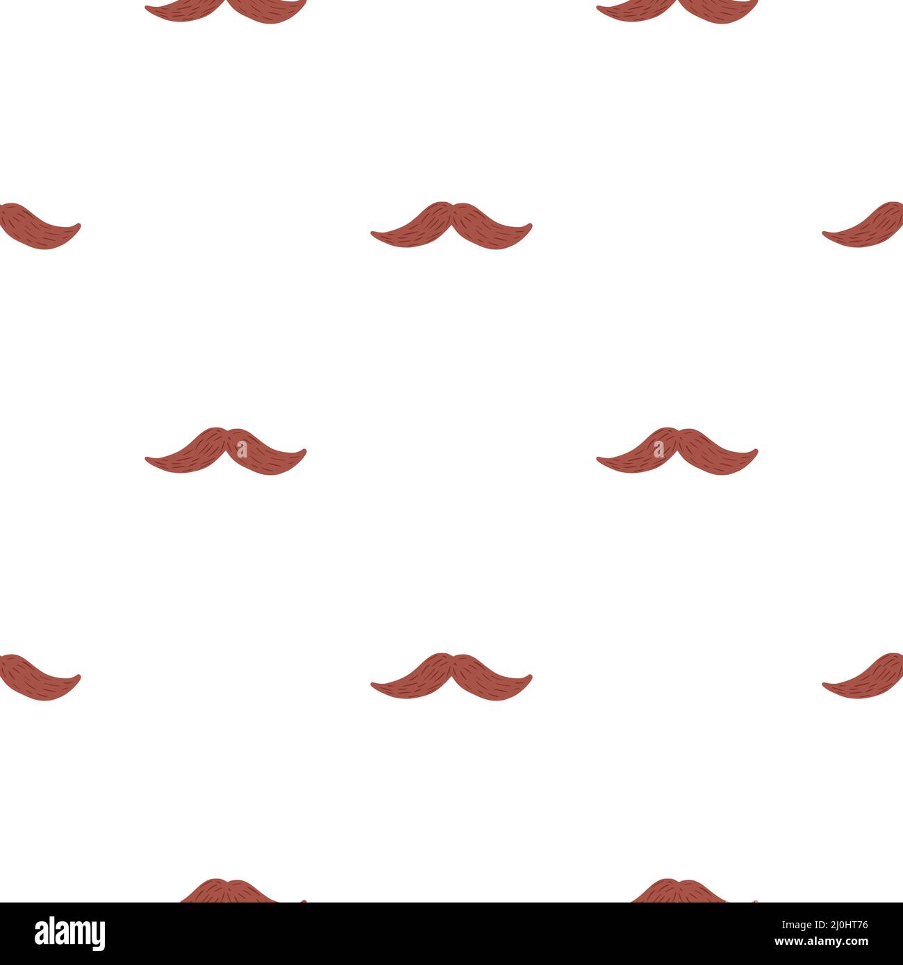 Mustache seamless pattern on. Vintage barber shop in doodle style. Hand ...