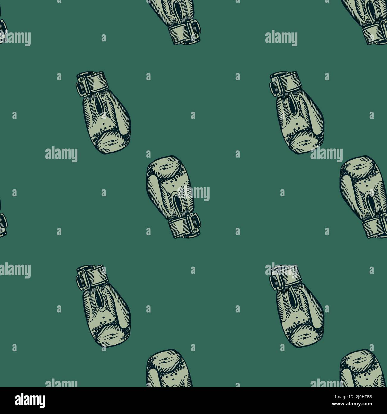 Boxing gloves seamless pattern. Vintage sport inventory background ...