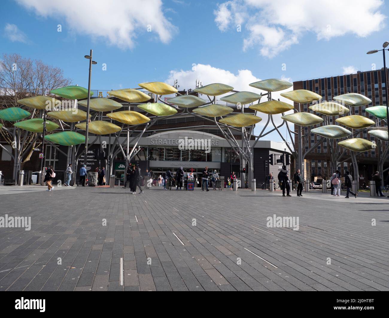 Stratford London UK, Stratford centre shopping mall with The Shoal ...