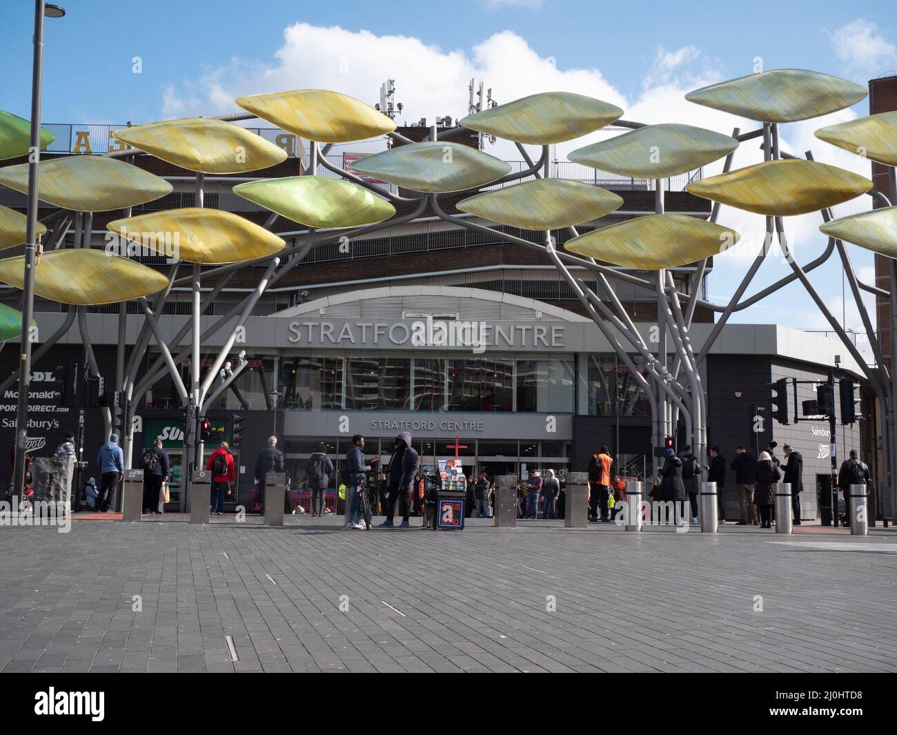Stratford London UK, Stratford centre shopping mall with The Shoal ...