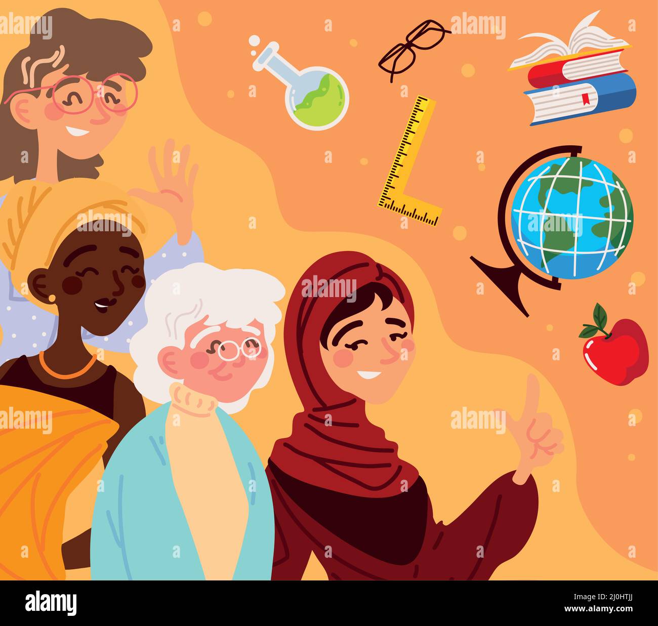 Teachers day female teacher Stock Vector Images - Alamy