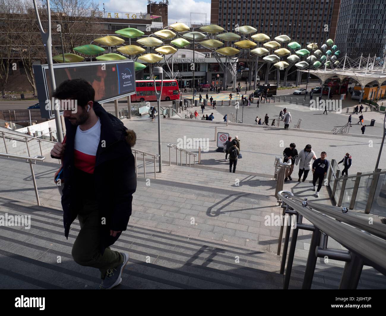 Stratford London UK, Stratford centre shopping mall with The Shoal ...
