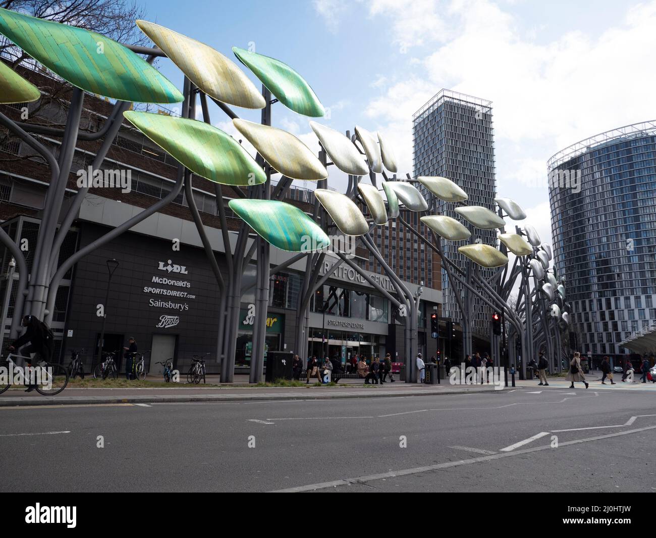 Stratford London UK, Stratford centre shopping mall with The Shoal ...