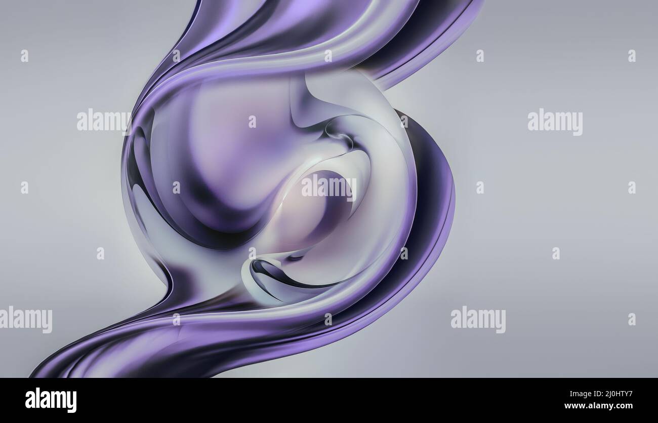 Abstract 3D chrome shape Stock Photo - Alamy