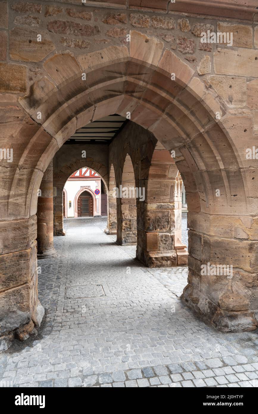 Arcades of the Historic town hall of Alsfeld Stock Photo - Alamy