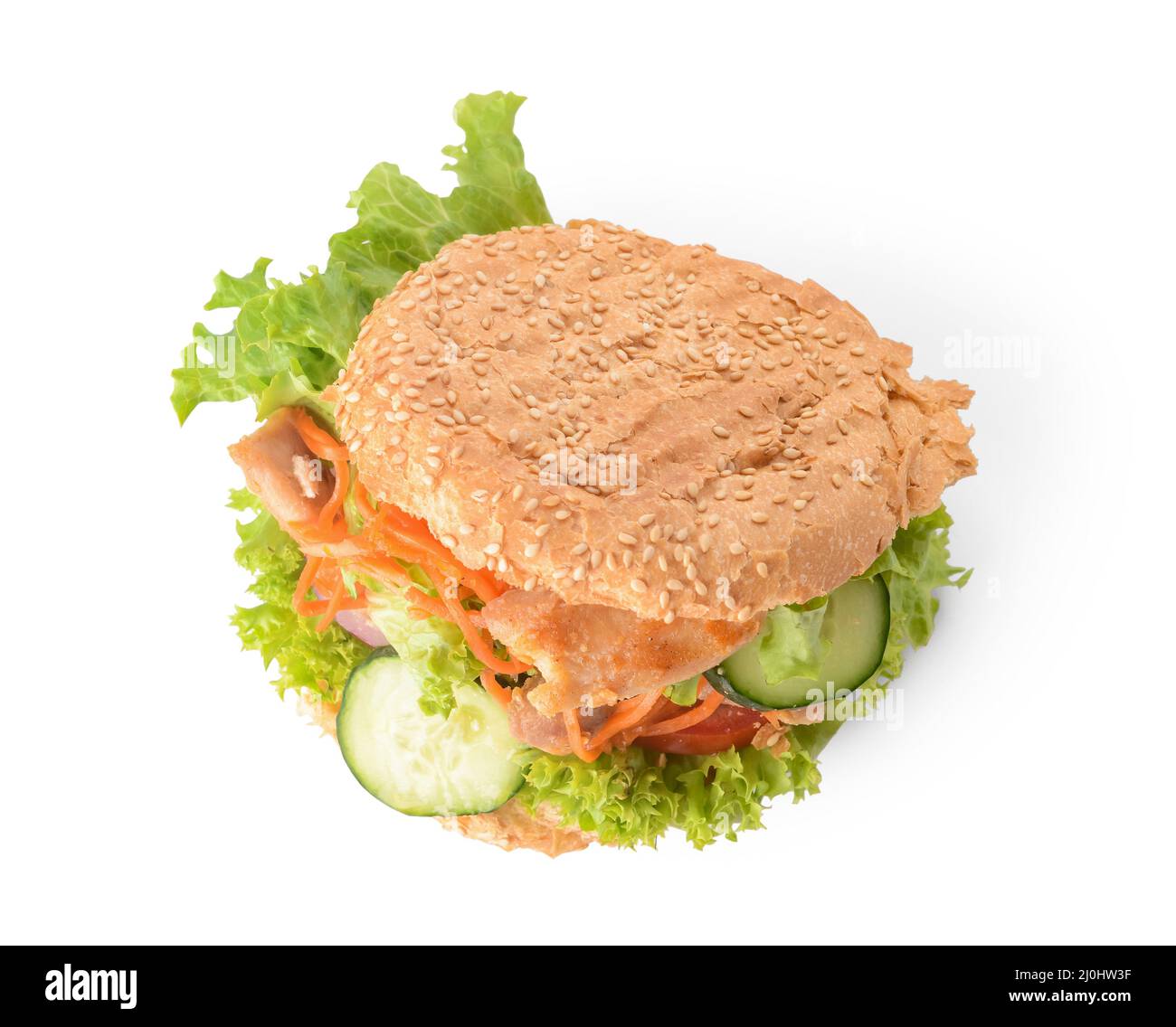 Fresh doner kebab in bun on white background Stock Photo - Alamy