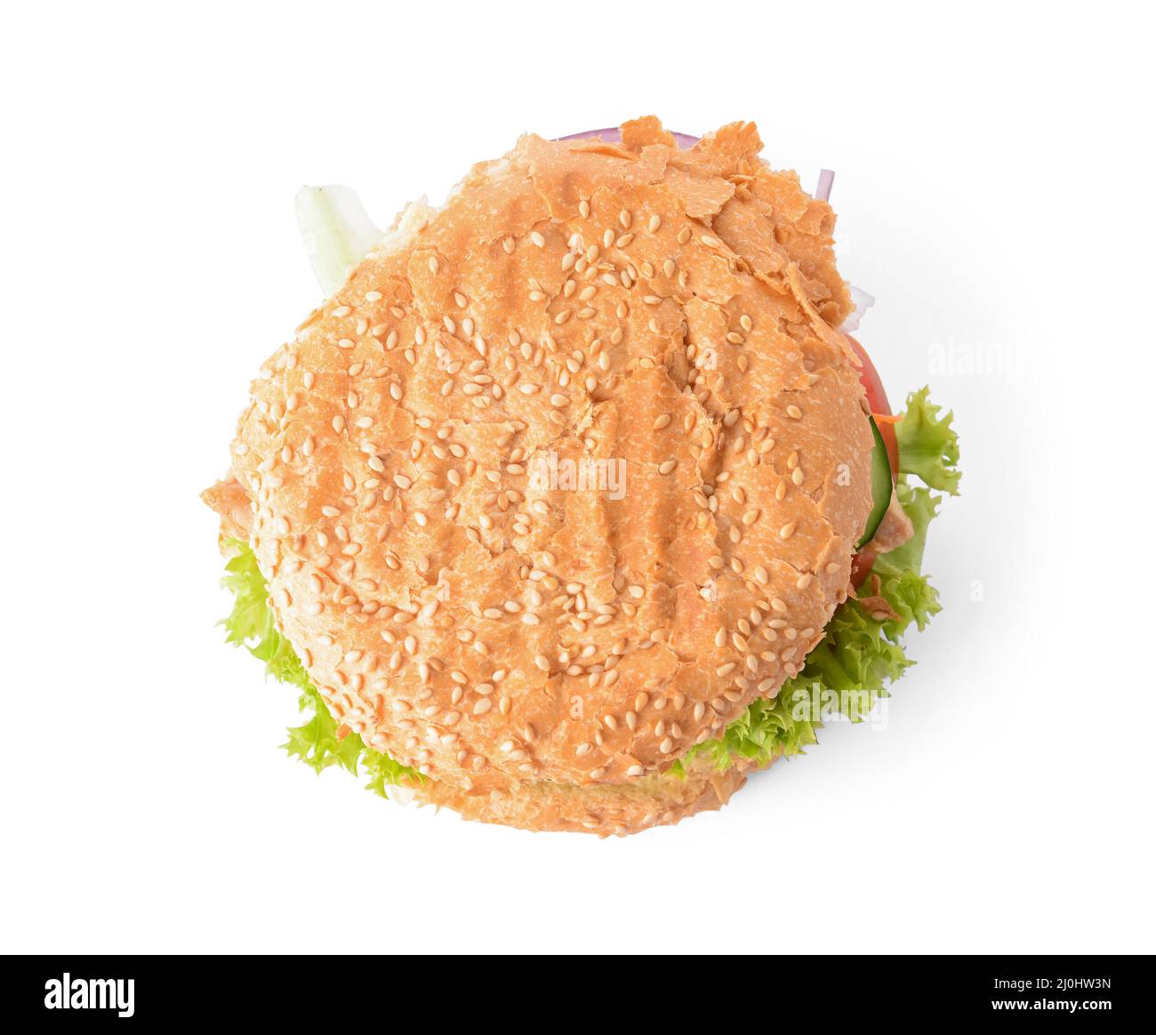 Fresh doner kebab in bun on white background Stock Photo - Alamy