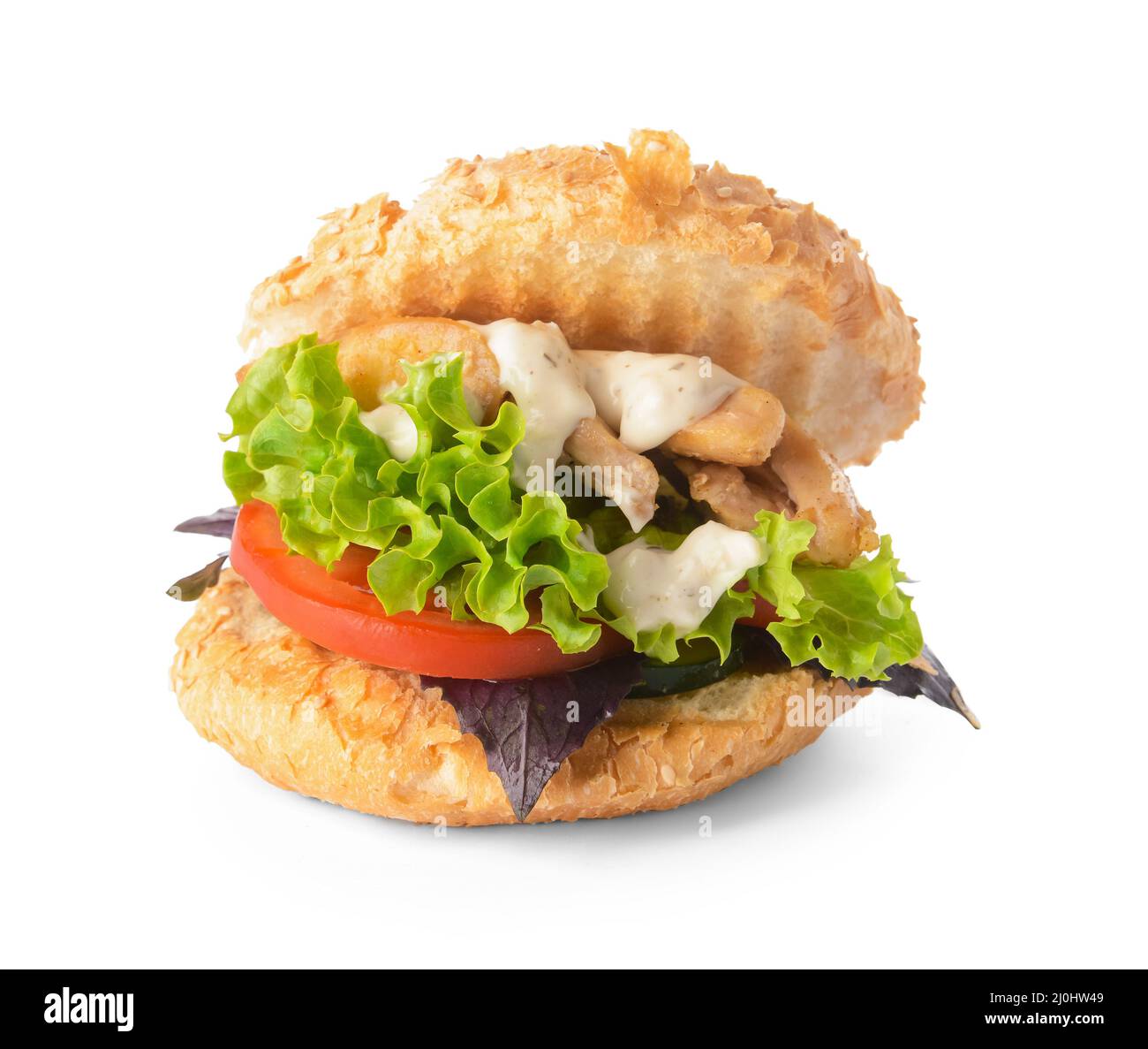 Fresh doner kebab in bun on white background Stock Photo - Alamy