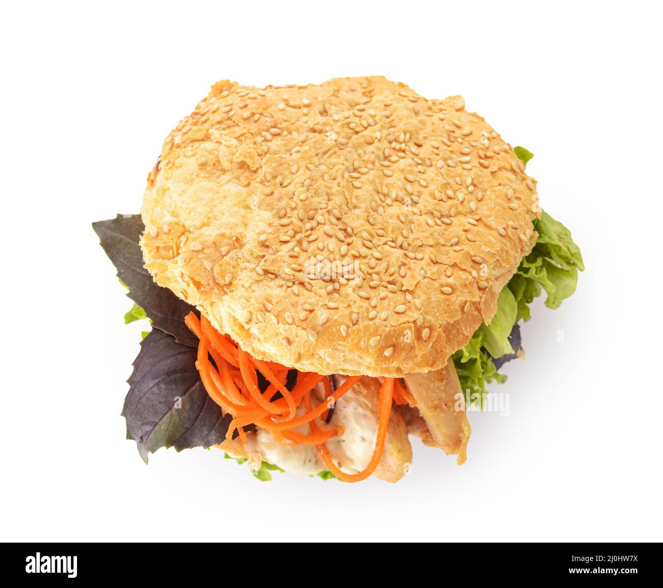 Fresh doner kebab in bun on white background Stock Photo - Alamy