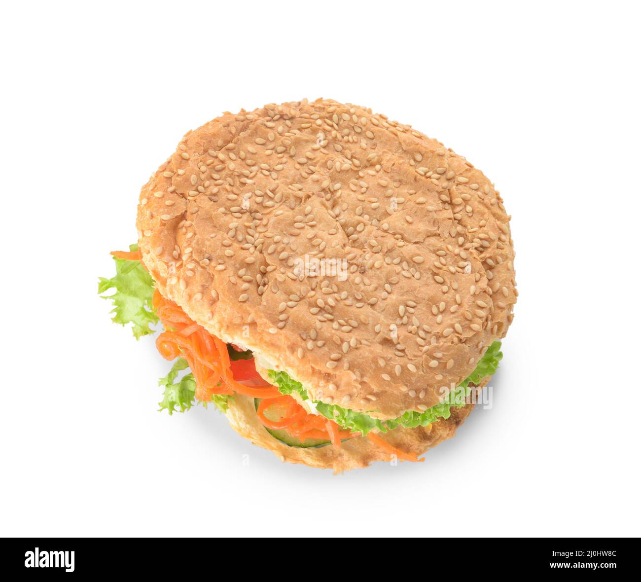 Fresh doner kebab in bun on white background Stock Photo - Alamy