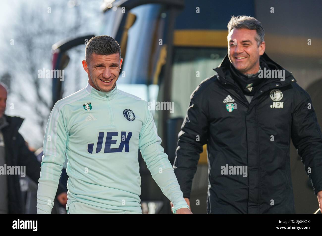Rotterdam - (l-r) Bryan Linssen of Feyenoord during the training ...