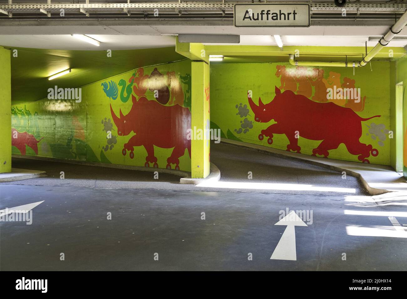 Parking garage zoo, Cologne, Rhineland, North Rhine-Westphalia, Germany ...