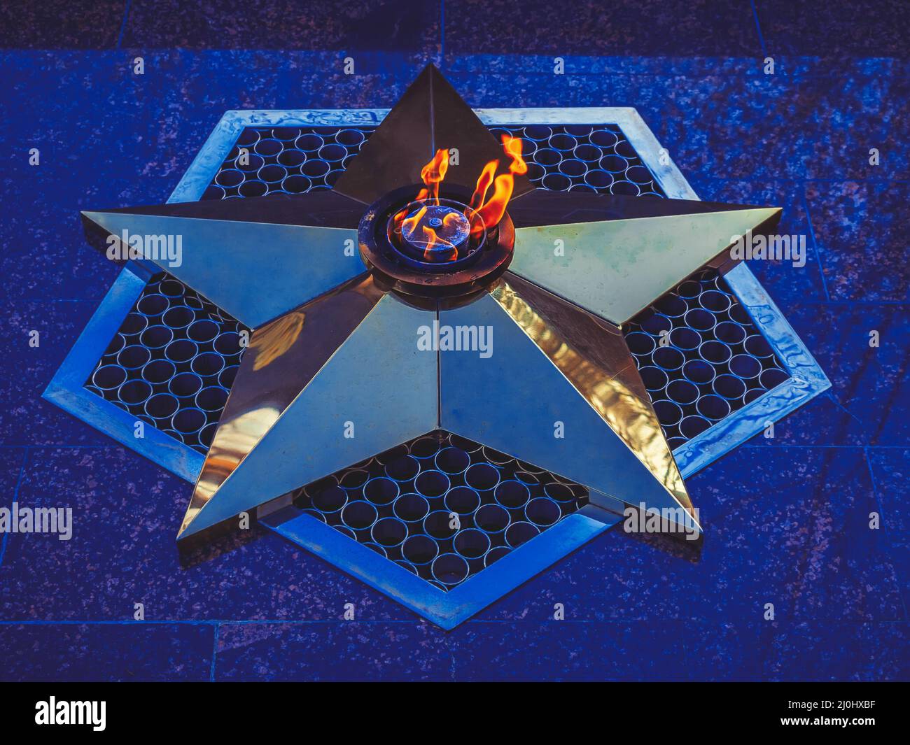 A star in burning eternal flame. Memorial to the soldiers who fell in ...