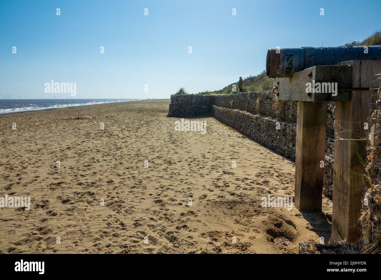 Overflow pipe, Scratby beach, Norfolk Stock Photo - Alamy