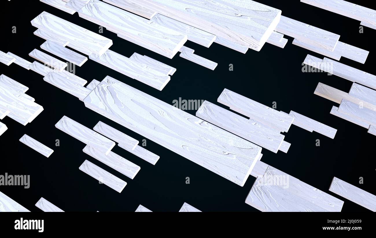 Composition from white planks of blocks Stock Photo - Alamy