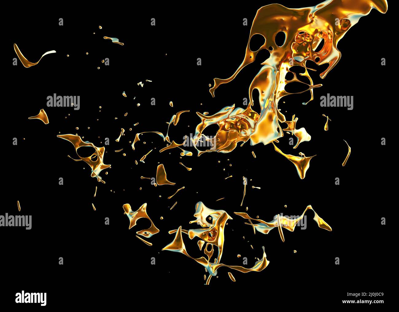 Silver golden fluid splash hi-res stock photography and images - Alamy