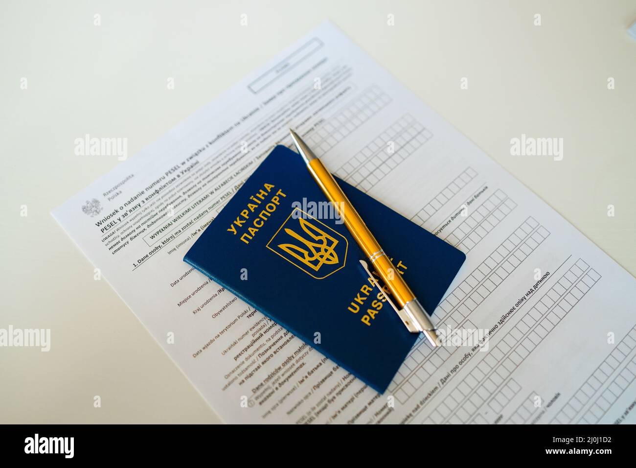 PESEL document, Ukrainian passport white background. National ...
