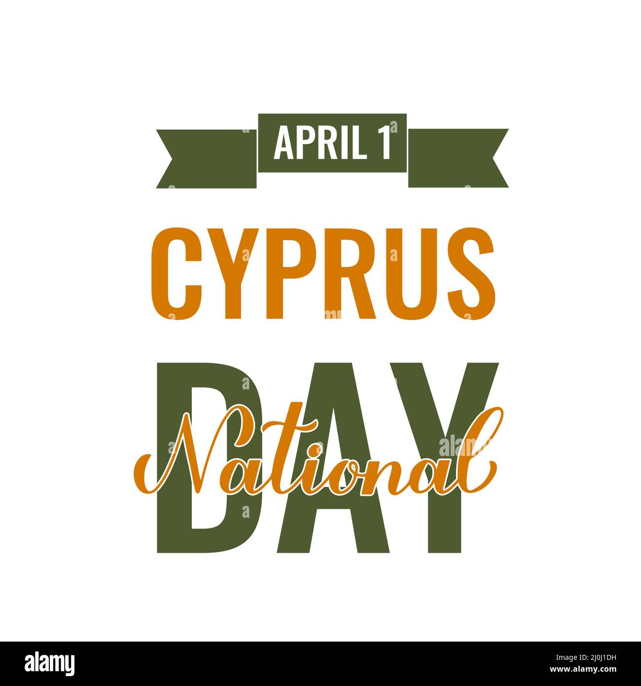 Cyprus National Day typography poster. Cyprian holiday on April 1 ...
