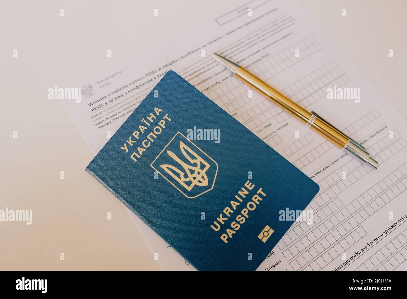 PESEL document, Ukrainian passport white background. National ...