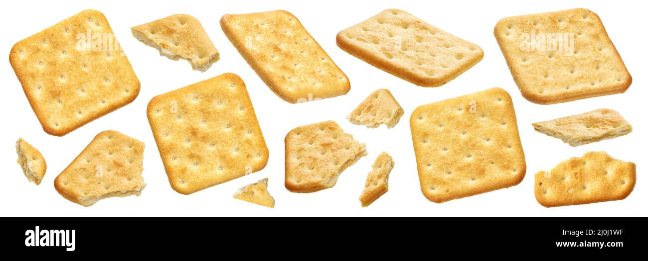 Crackers isolated on white background with clipping path Stock Photo ...