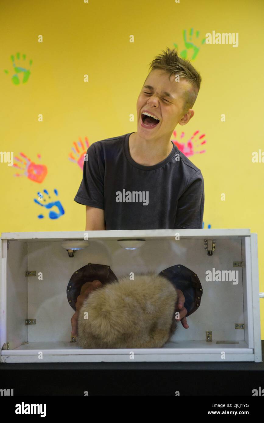 Blind guess game by touch Stock Photo - Alamy