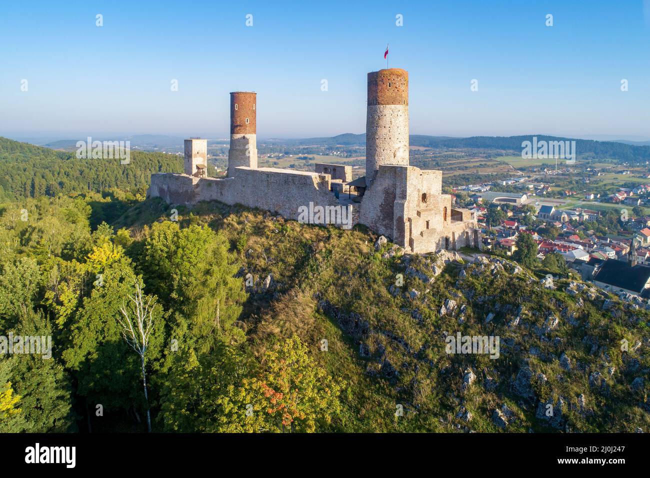 Medieval royal castle in Checiny near Kielce in Poland. Built in late ...