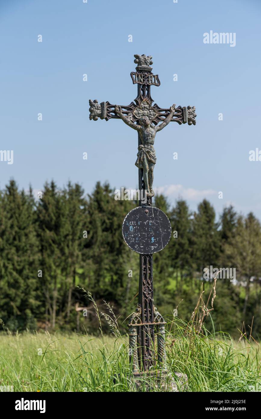 Traditional crucifix on the wayside - symbol wayside cross Stock Photo ...