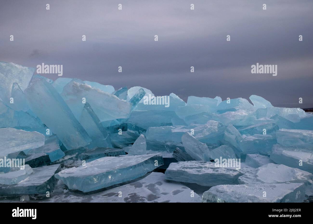 Slabs of blue ice on Lake Baikal, Russia Stock Photo - Alamy